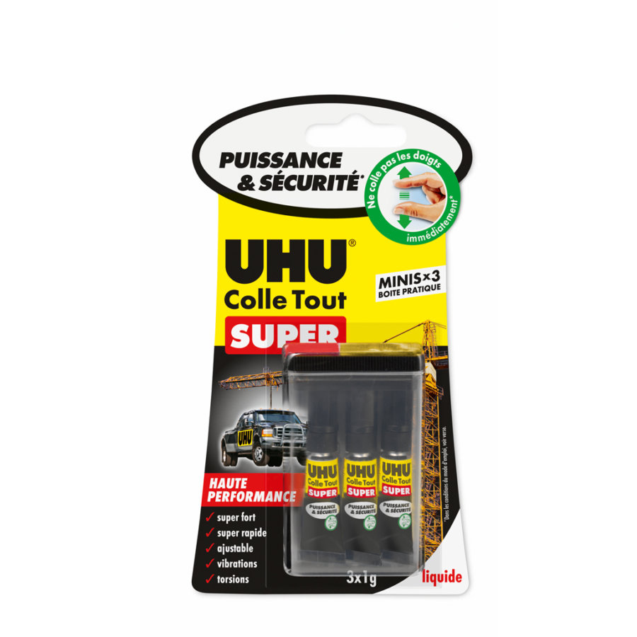 Colle tout super formule renforcée liquide UHU Boite Minis 3x1g ...