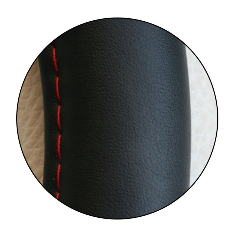 Couvre volant simili cuir avec surpiqure rouge TURBOTECH : Norauto.fr